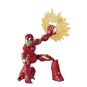 marvel avengers e7870 beyblade bend and flex action, 6-inch flexible iron man figure, includes accessory, ages 4 and up, multicoloured