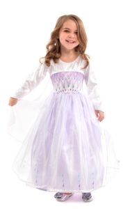 little adventures ice queen coronation dress up costume (large age 5-7) - machine washable child pretend play and party dress with no glitter