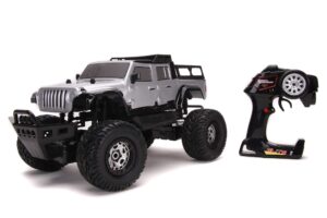 jada toys fast & furious f9 1:12 4x4 2020 jeep gladiator elite rc remote control car 2.4 ghz, toys for kids and adults, black