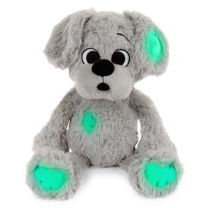 secura cutie soft stuffed animal puppy with superpowers – glow in dark patches for bedtime comfort (no batteries needed) – stuffed animal for boys & girls - cute plush dog teddy bear toy – 14"