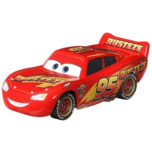 disney cars toys rust-eze lightning mcqueen, miniature, collectible racecar automobile toys based on cars movies, for kids age 3 and older, multicolor