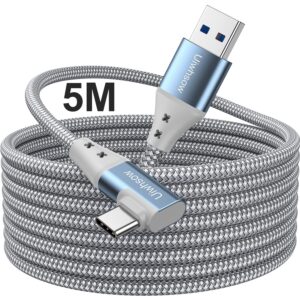 uiwhsow link cable 13ft/4m, usb3.0 a to usb type c cable 90 degree 5gbps fast data transfer usb c charging cable