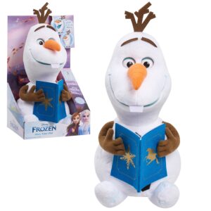 disney frozen story time olaf, 12-inch talking, singing plush toy, 3 modes of play, officially licensed kids toys for ages 3 up by just play