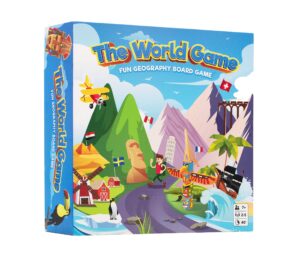 the world game - fun geography board game - educational game for kids & adults - cool learning gift idea for teenage boys & girls, 2-5 players