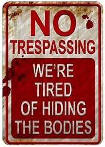 retro no trespassing warnings signs vintage metal tin signs for home garage garden door bars 8x12 inch