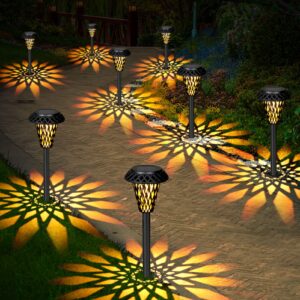 orelpo solar pathway lights outdoor 8 pack, led solar garden lights, outdoor solar landscape lights waterproof warm light path lamps for pathway, walkway, patio, yard & lawn