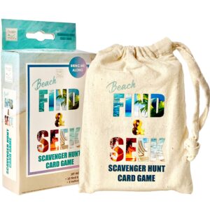 hapinest find and seek scavenger hunt outdoor indoor card game for kids, beach edition