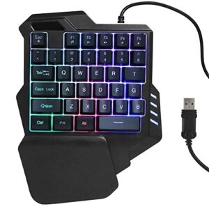 g30 one handed gaming keyboard , professional led backlit keyboard , compact 35 keys half keyboard gaming keypad for win2000 ,xp ,me ,vista7 ,8 ,os x black