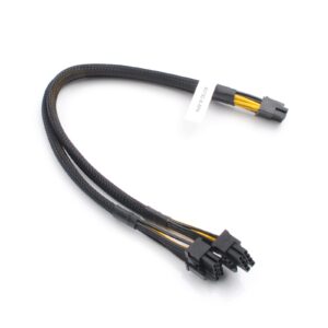 power cable 8pin to dula 6+2pin power adapter cable for dell poweredge r530 r720 r720xd r730 r730xd t620 t630 t640 and nvidia tesla gpu j30dg, cable length 35cm