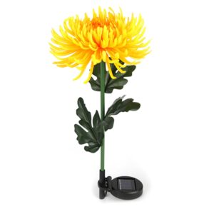 fopfun yellow chrysanthemum solar lights outdoor garden decorative flowers yard decorations solar pathway lights solar powered garden yard ornament lights for walkway sidewalk driveway