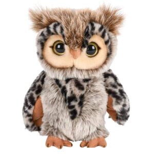 tribello eagle owl stuffed animal, brown owl plush toy 9 inches