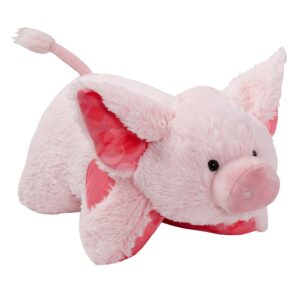 pillow pets sweet scented bubble gum piggy, stuffed animal pig plush toy, pink