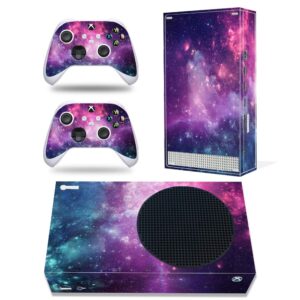 uushop skin decal sticker cover set for xbox series s console and controller purple starry galaxy