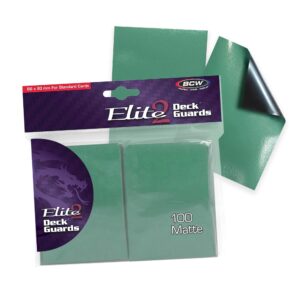 bcw elite2 anti-glare card sleeves - seafoam | matte front & textured back | archival-safe & acid-free | fits standard 2½" x 3½" cards | durable protection tcg card sleeves