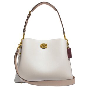 coach leather willow shoulder bag, chalk