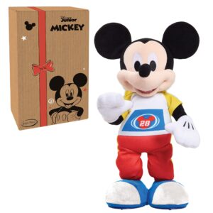 disney junior mickey mouse funhouse stretch break mickey mouse 17 inch dancing and singing feature plush, kids toys for ages 3 up by just play