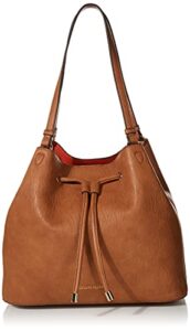 calvin klein gabrianna novelty shopper shoulder bag, caramel