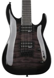 jackson js series dinky arch top js22q-7 dka ht electric guitar - transparent black burst