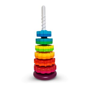 odela spinning toy – premium stacking toy for kids – strong abs plastic – rainbow spinning wheel toy – fun and engaging brain development toys for kids