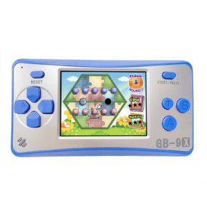 x-joykids portable handheld games for kids 2.5" lcd screen game console tv output arcade gaming player system built in 168 classic retro video games birthday for your boys girls-(blue)