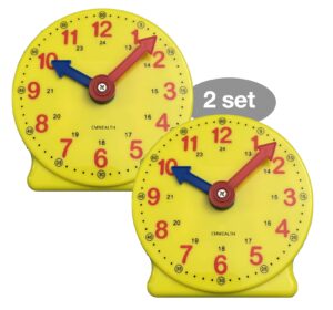 cm wealth learning clock for kids, student learning clocks, 12/24 hours, geared clock, 4+years, 2set