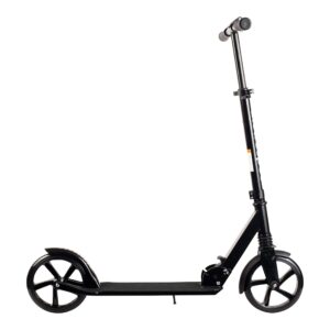 retrospec ripper-500 2-wheel kick scooter for kids 8+ and adults with padded handlebars, pu wheels, and grippy deck, black