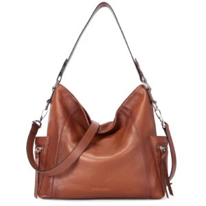 bostanten genuine leather hobo handbags designer tote shoulder bag large crossbody purses for women brown