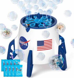 bubble machine, space rocket bubble machine for toddlers, kids, 3000+ bubbles/min electric automatic bubble maker blower outdoor gifts bubbles toys for age 3-8 year old boys, girls, baby bath, parties