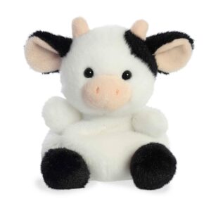 aurora® adorable palm pals™ sweetie cow™ stuffed animal - pocket-sized play - collectable fun - white 5 inches