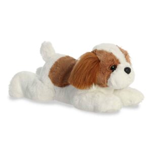 aurora® adorable flopsie™ stella shih tzu™ stuffed animal - playful ease - timeless companions - white 12 inches