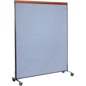 global industrial 60-1/4"w x 100-1/2"h deluxe mobile office partition panel, blue