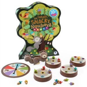 educational insights special edition the sneaky, snacky squirrel game, preschool & toddler board game for kids 3-5 years, color matching, fine motor skills