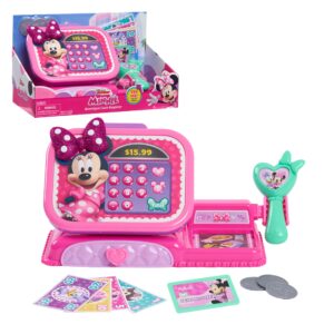 disney junior minnie mouse bowtique cash register with sounds, dress up and pretend play