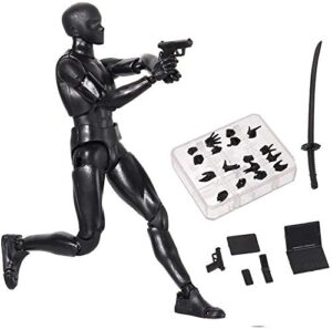 abrobroki black action figures body-kun dx & body-chan dx pvc figure model drawing for s h figuarts with box for artists (male)