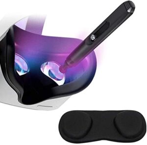 lens cleaning pen and lens cover for oculus quest 2, optical lens dust and fingerprint cleaning for rift s/htc vive/cosmos/valve index/hp reverb g2 /ps4 vr headset , drone, microsoft hololens, cameras