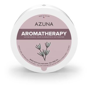 azuna all-natural odor remover gel, small room | air purifier with tea tree oil | plant-based & long lasting | for pet odors, smoke & strong odors | lavender aromatherapy, 2 oz.