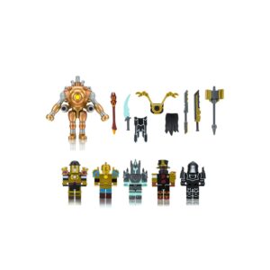 roblox action collection - dungeon quest: fusion goliath throwdown feature playset [includes exclusive virtual item]