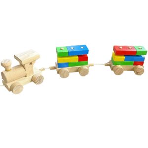 dreamzberry wooden pulling block toy train construction vehicle, educational toys for home learning kindergarten motor skills, imagination development puzzle preschool children toy set for kids age 3+