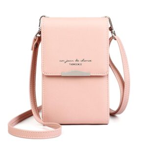 valentoria womens crossbody shoulder bag tassel cell phone purse card slot wallet handbag (y-pink)