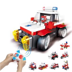 botzees toy car model building kit racing cars 8-in-1 stem car police toy car for kids and car fans (60 pieces)