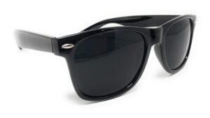 my shades - retro 80's classic rectangle sunglasses (black, super dark)