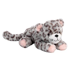 lambs & ivy happy jungle plush leopard stuffed animal toy - pink/gray - cleo