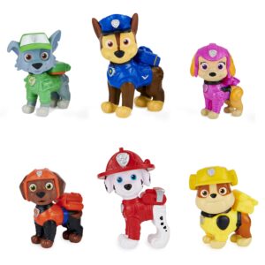 paw patrol, movie pups gift pack with 6 collectible toy figures, kids toys for ages 3 and up