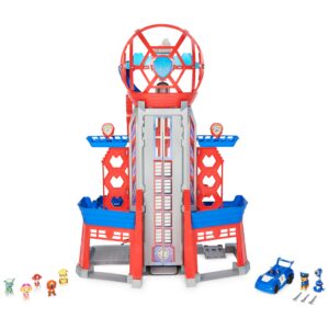 paw patrol, movie ultimate city 3ft. tall transforming tower with 6 action figures, toy car, lights and sounds, kids toys for ages 3 and up