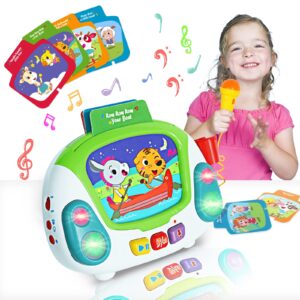 histoye musical toys for toddlers karaoke machine kid jukebox toddler karaoke microphone toy music player with recording voice changing singing toys age 1 2 3 4 5 year old girls boy best gifts