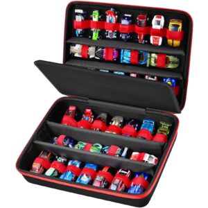 toy storage organizer case compatible with hot wheels car, for matchbox cars, portable carrying container carrier holder fit for 36 toys car (box only)