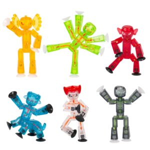 stikbot zing monsters, complete set of 6 poseable monster action figures, includes giggles, goblin, insector, grim, aquafang and kyron