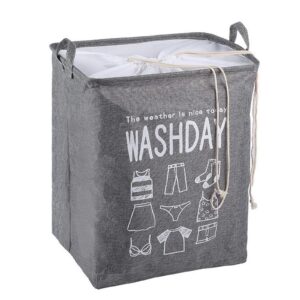 75l collapsible storage laundry freestanding large laundry basket with drawstring handles water-proof linen storage basket for toys clothes（grey）