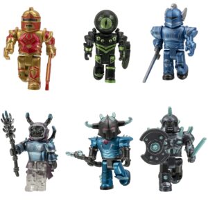 roblox action collection - champions of roblox 15th anniversary gold six figure pack [includes exclusive virtual item]