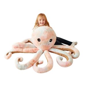 ikasa giant octopus stuffed animal jumbo plush toy,30" soft toys large cute huge kawaii fluffy big size fat oversized plushie,gifts for kids